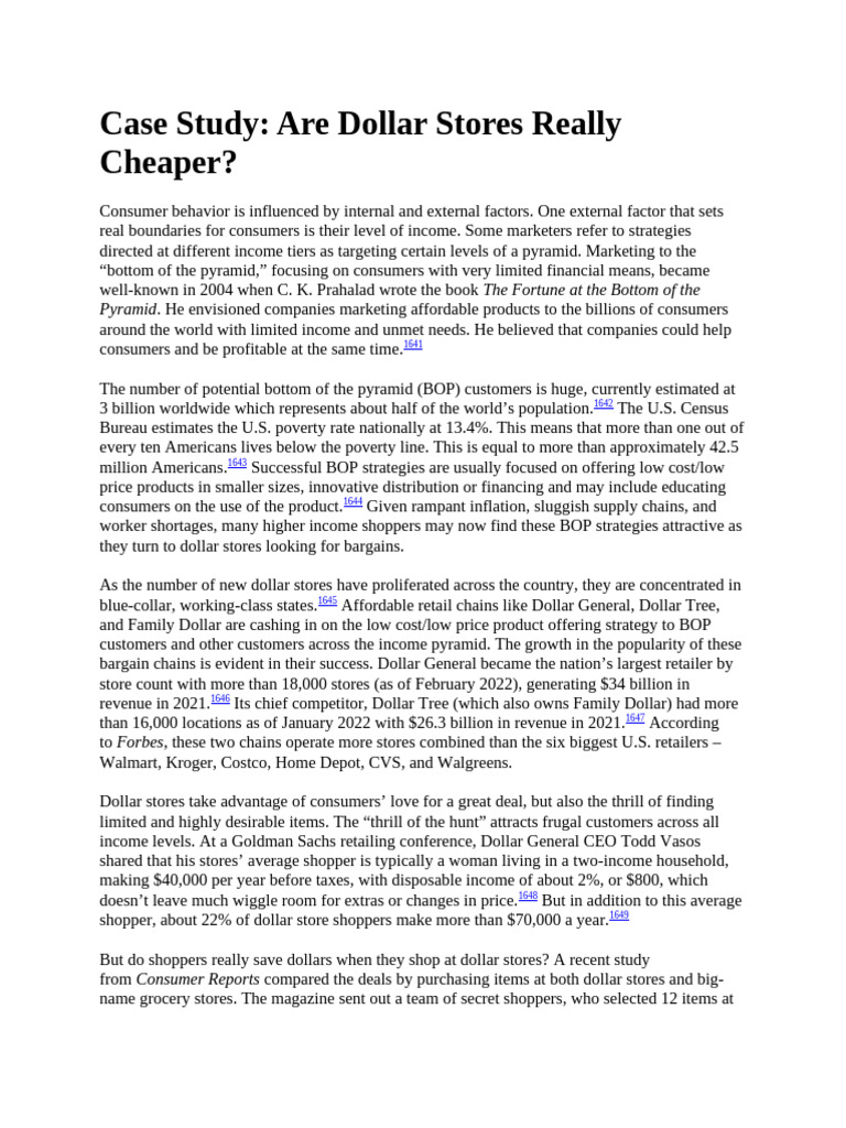 Dollar Store Case Study | PDF | Retail | Economies