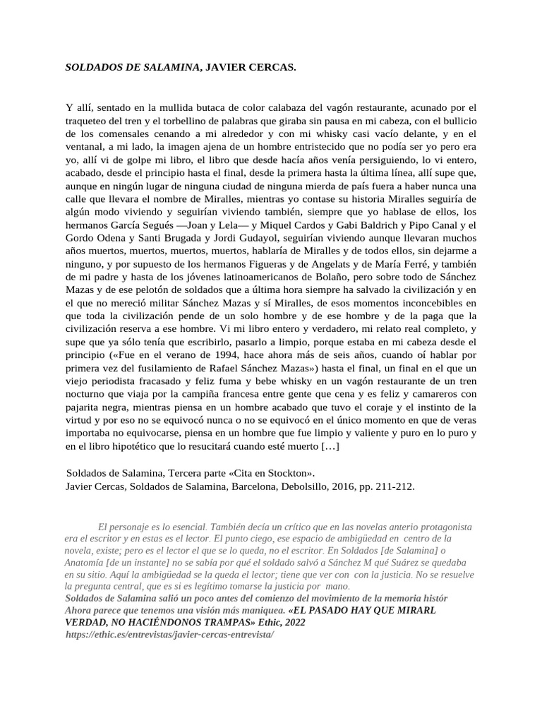 Soldados de Salamina, Javier Cercas | PDF