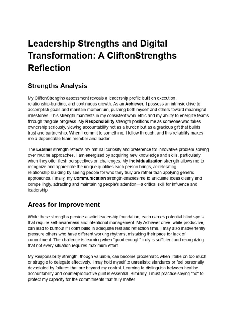Leadership Strengths and Digital Transformation - A CliftonStrengths ...