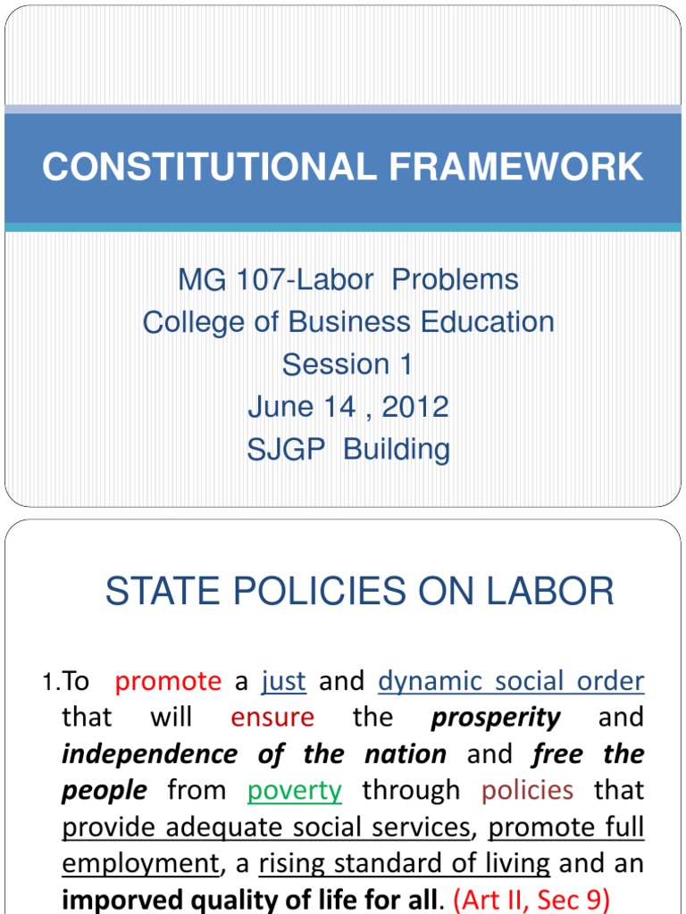 Constitutional Framework | Trade Union | Natural And Legal Rights