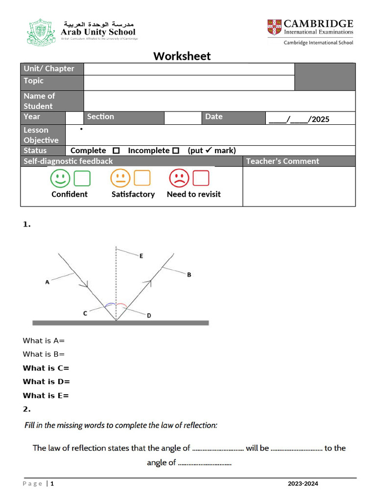 Ws Reflection - REFRACTION | PDF