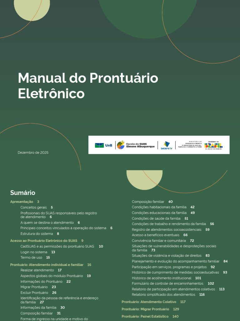 Manual Do Prontuário Eletrônico SUAS | PDF | Prontuário eletrônico ...