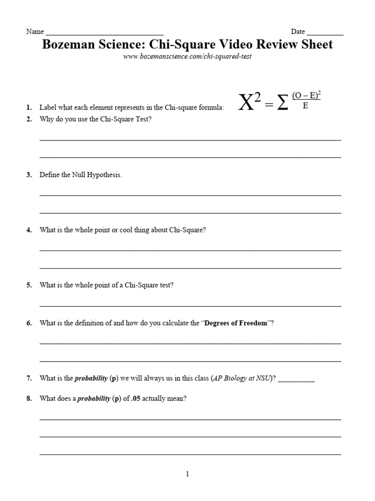 Chi Square Bozeman | PDF | Chi Squared Test | Probability And Statistics