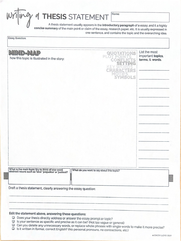 Writing A Thesis Statement GO | PDF