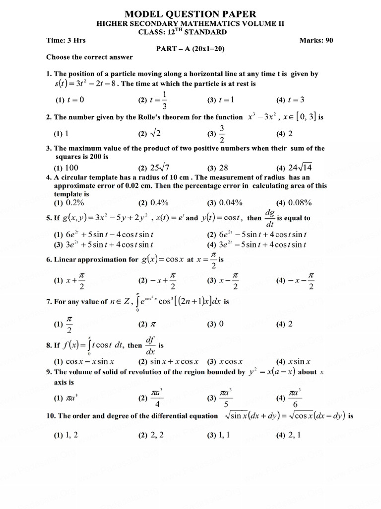 12 MATHS V2 | PDF