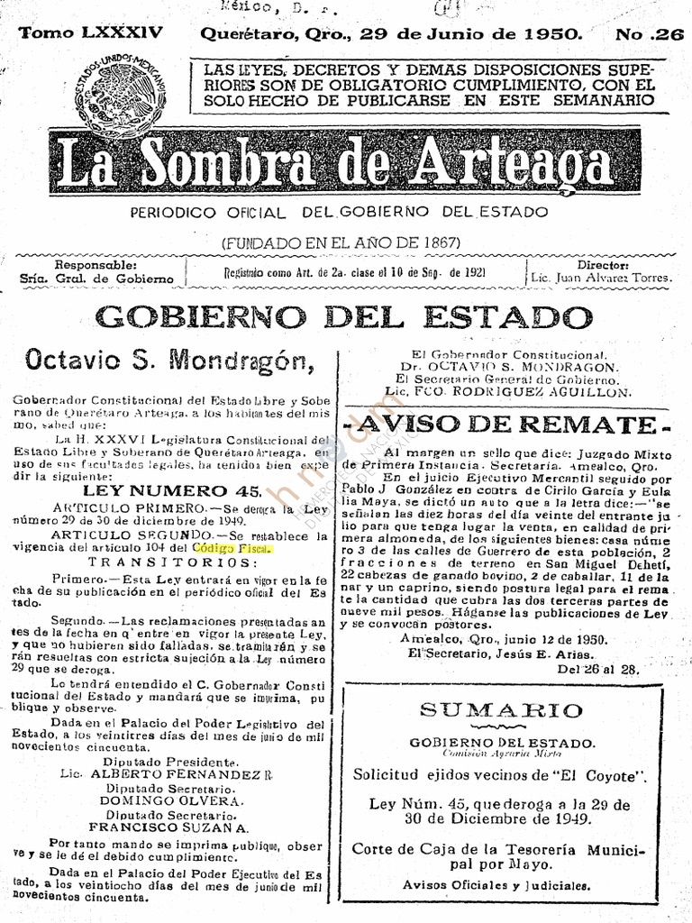 1950-06-29 Sa Deroga Art 104 Código Fiscal | PDF