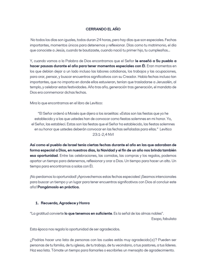 Cerrando el Año | PDF | Perdón | Libro de levítico