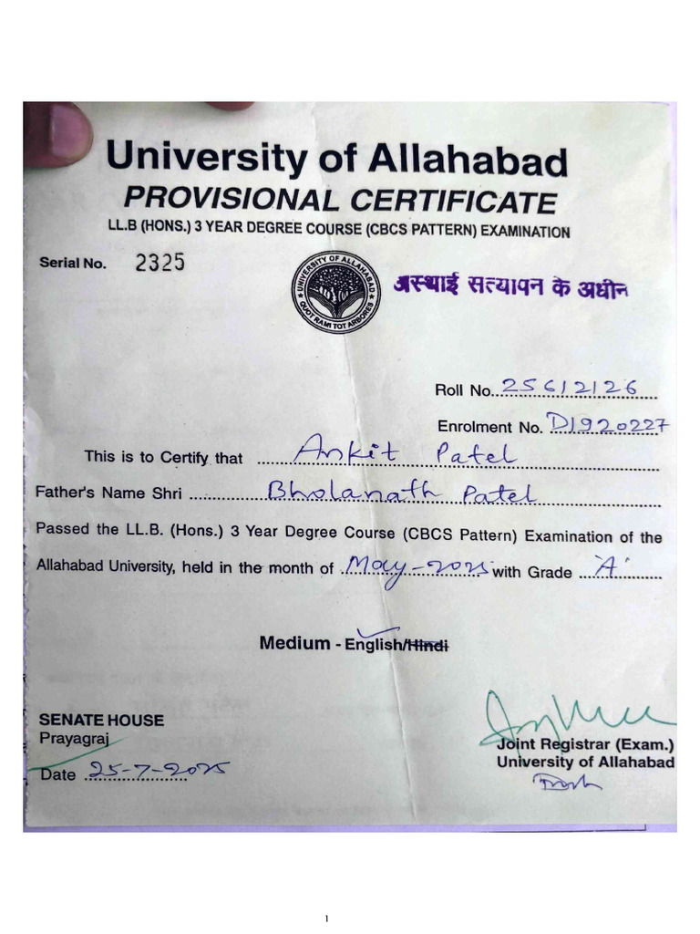 LLB Degree Provisional | PDF