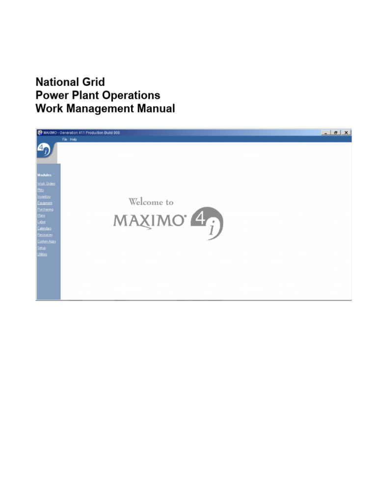 NG PPO Maximo Work Management Manual | PDF | Reliability Engineering ...