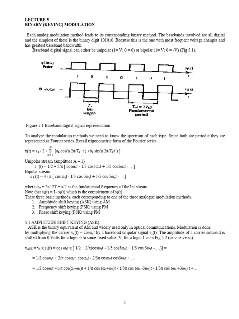 L5 Binary (Keying) Modulation | PDF | Frequency Modulation ...