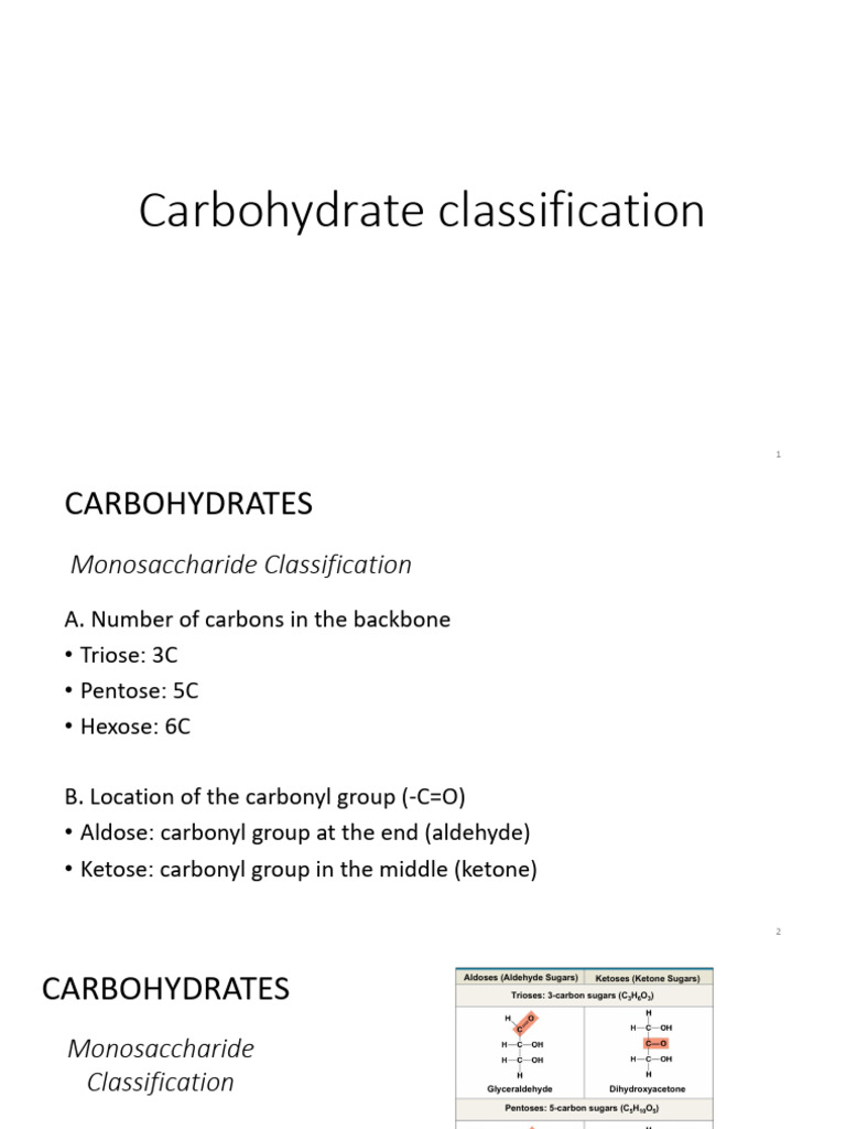 Topic 4 Part II v2 Carb Classification and Reducing and Non-Reducing ...