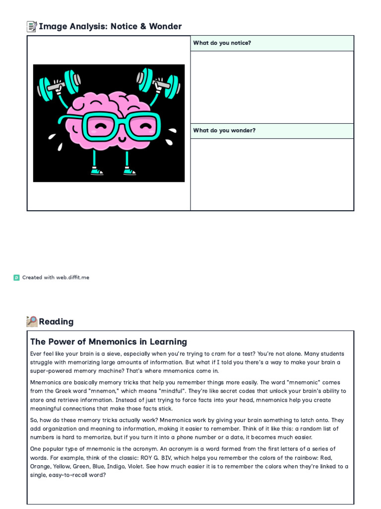 Mnemonics Memory Tricks Mnemonics in Learning | PDF | Mnemonic ...