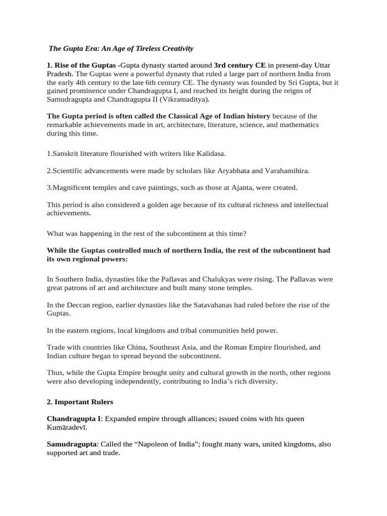 Gupta Era Study Material | PDF
