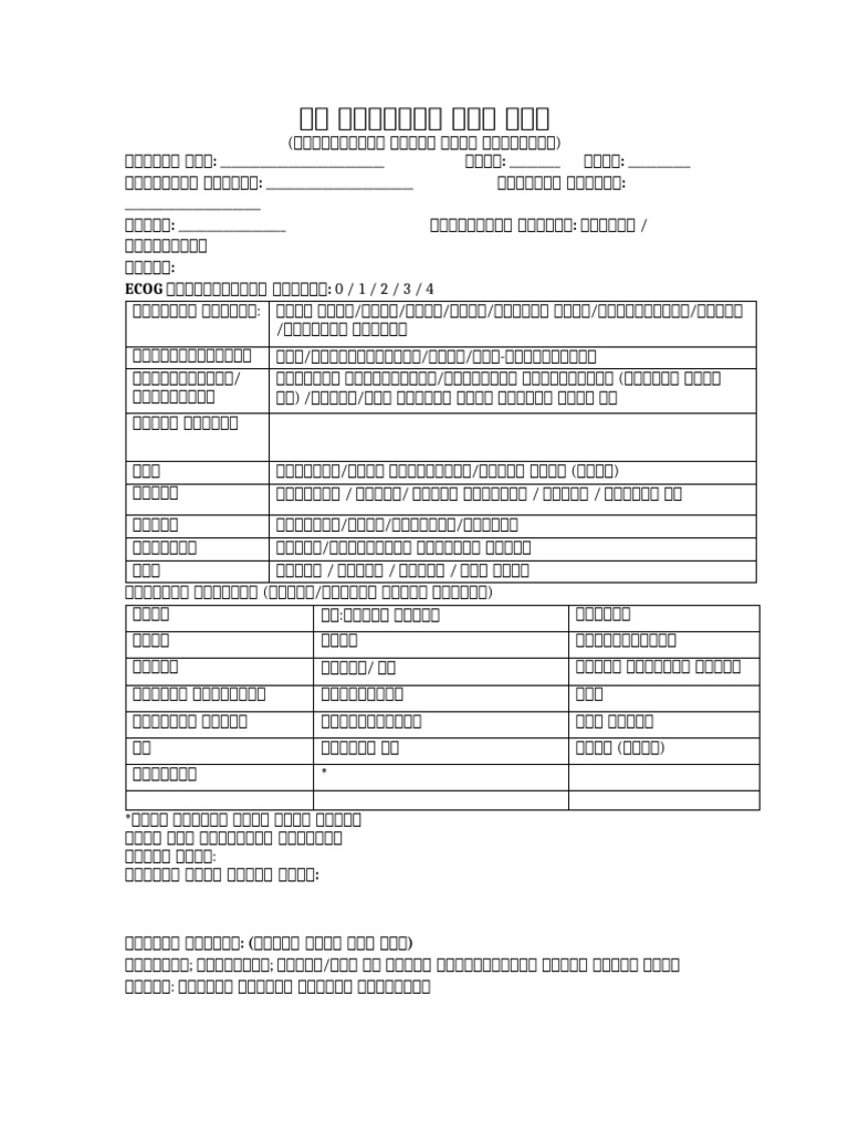 Home Care Case Sheet Palliative Gujarati | PDF
