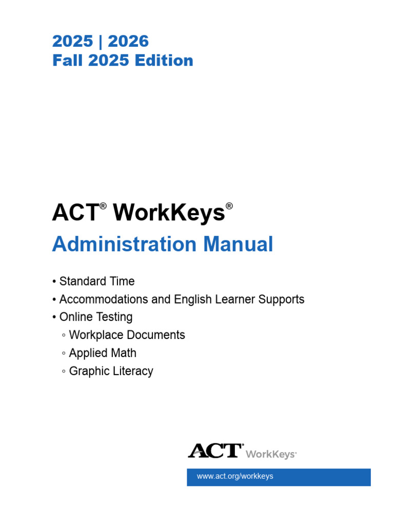 Act Workkeys: Administration Manual | PDF | Accessibility | Closed ...