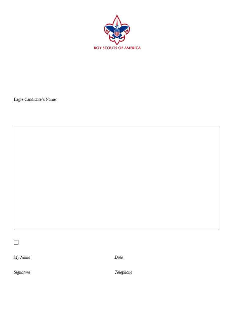 Eagle Scout Reference Letter Template - Goddard Boy Scout Troop 776 ...