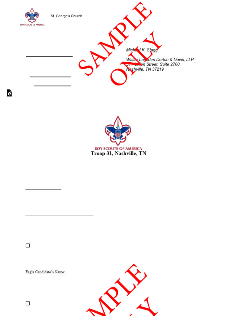 Eagle Scout Recommendation Letter Sample | PDF | Scouting