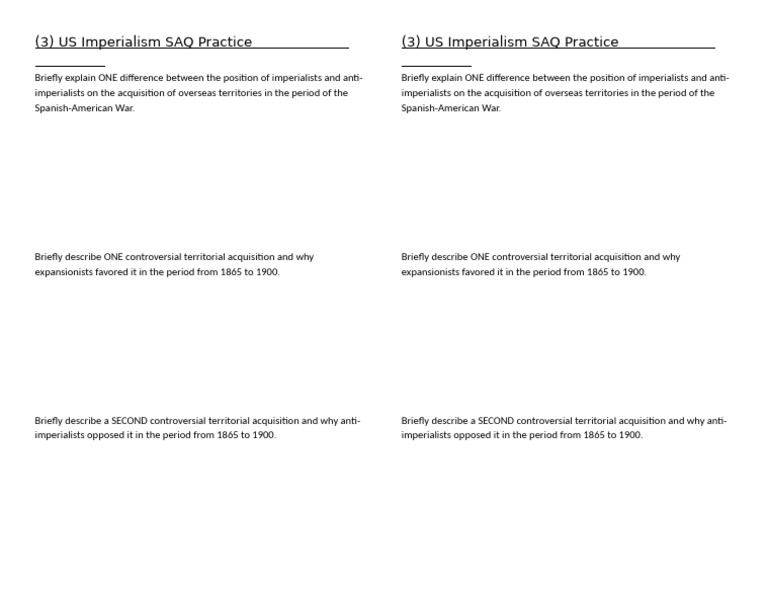 Imperialism SAQ Practice | PDF