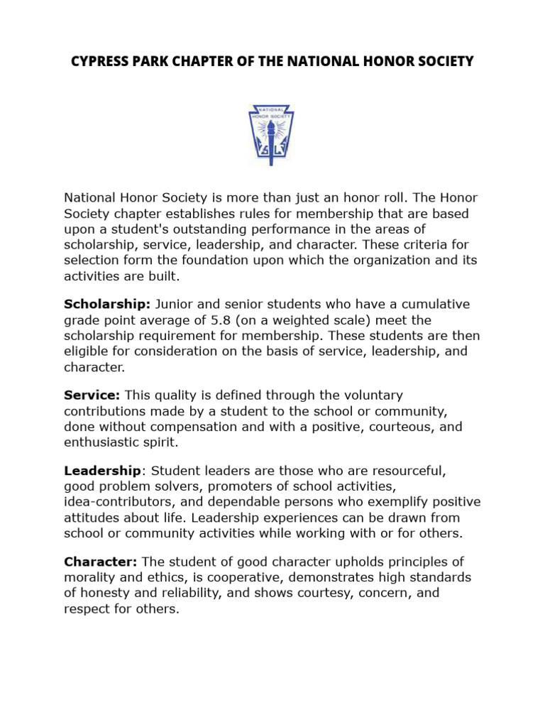 Emery Love - Fall 2025 NHS Application | PDF