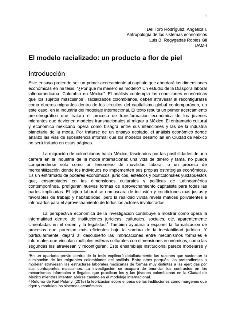 El Modelo Racializado-Del Toro Angélica | PDF | Capitalismo | Migración ...