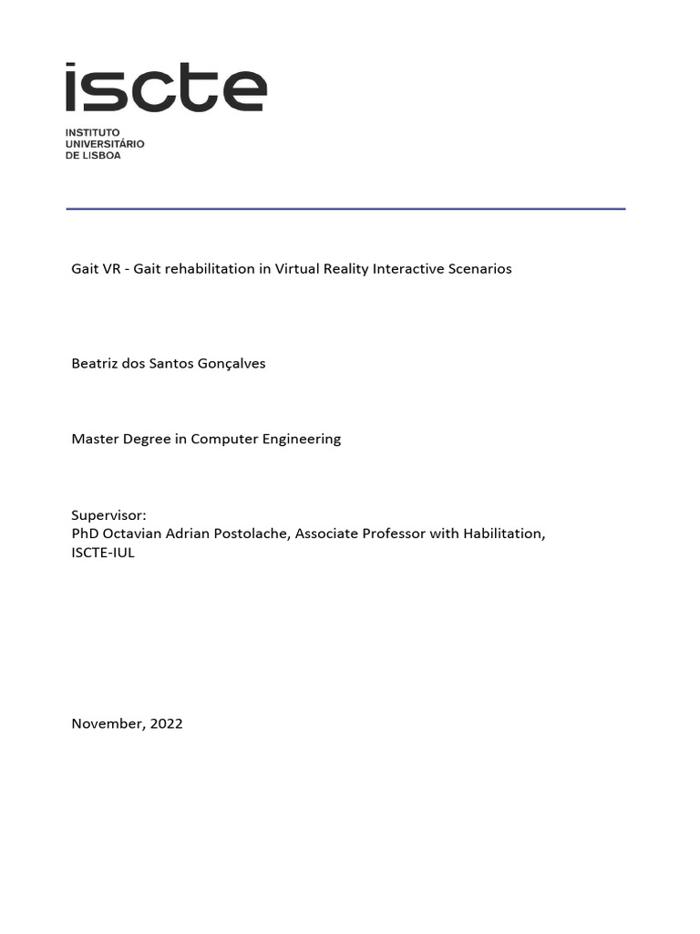 Master Beatriz Santos Goncalves | PDF | Physical Therapy | Virtual Reality