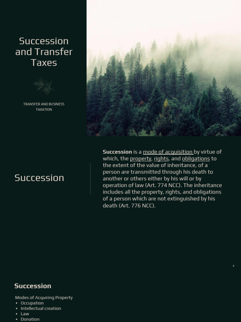 02-Succession and Transfer Taxes | PDF | Will And Testament | Inheritance