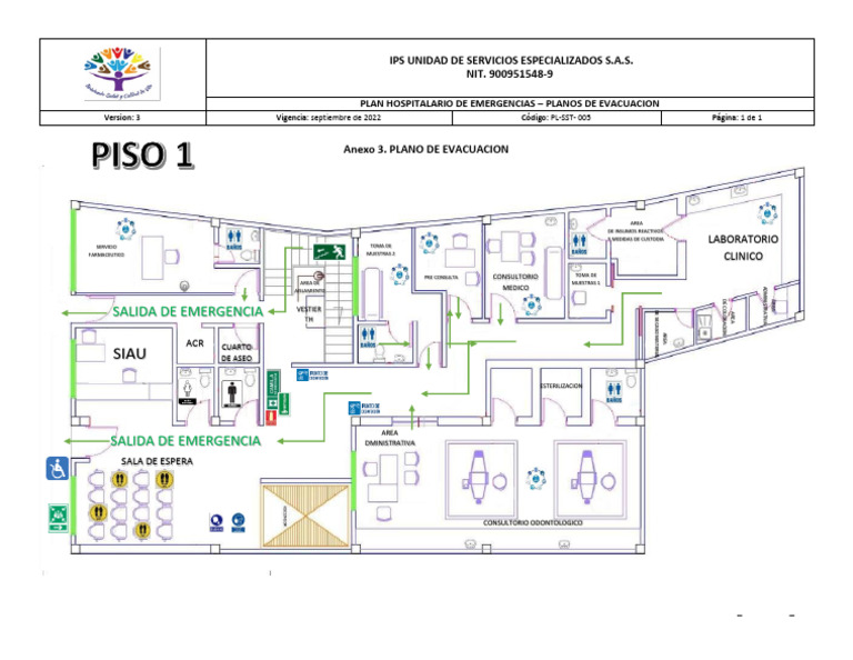 Anexo 3. Plano de Evacuacion Piso 1 | PDF