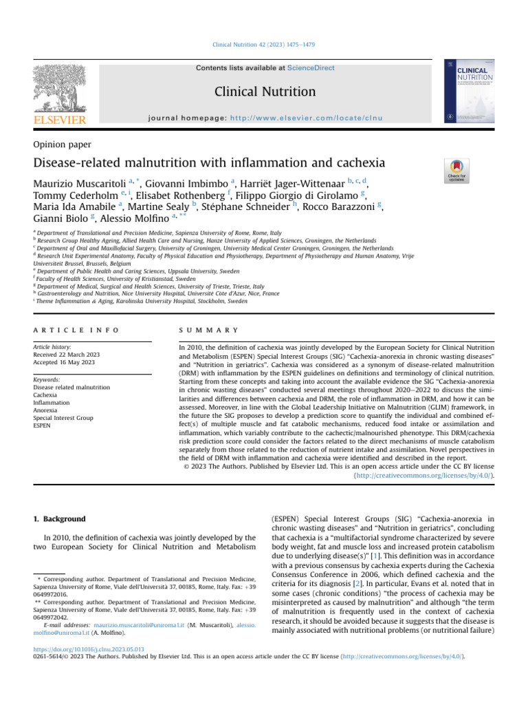 DRM and cachexia | PDF | Malnutrition | Diseases And Disorders