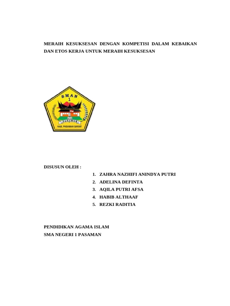Meraih Kesuksesan Dengan Kompetisi Dalam Kebaikan Dan Etos Kerja Untuk ...