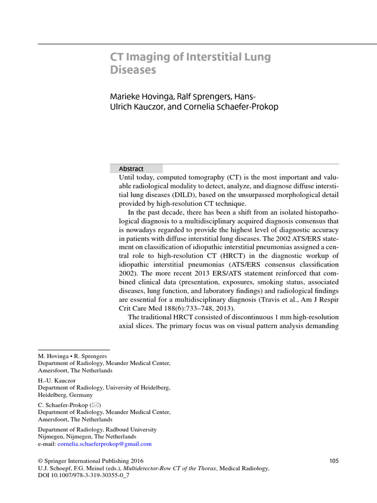 CT Imaging of Interstitial Lung Diseases | PDF | Ct Scan | Medical ...