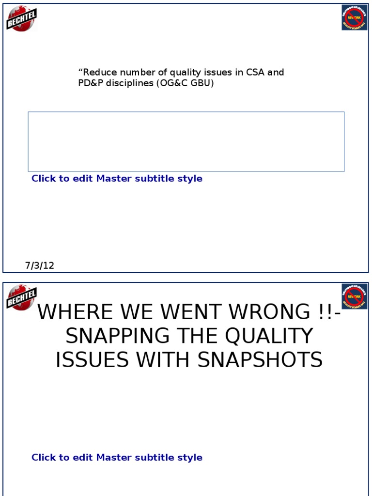 Quality Issue Reduction in CSA & PD&P | PDF | Technology & Engineering