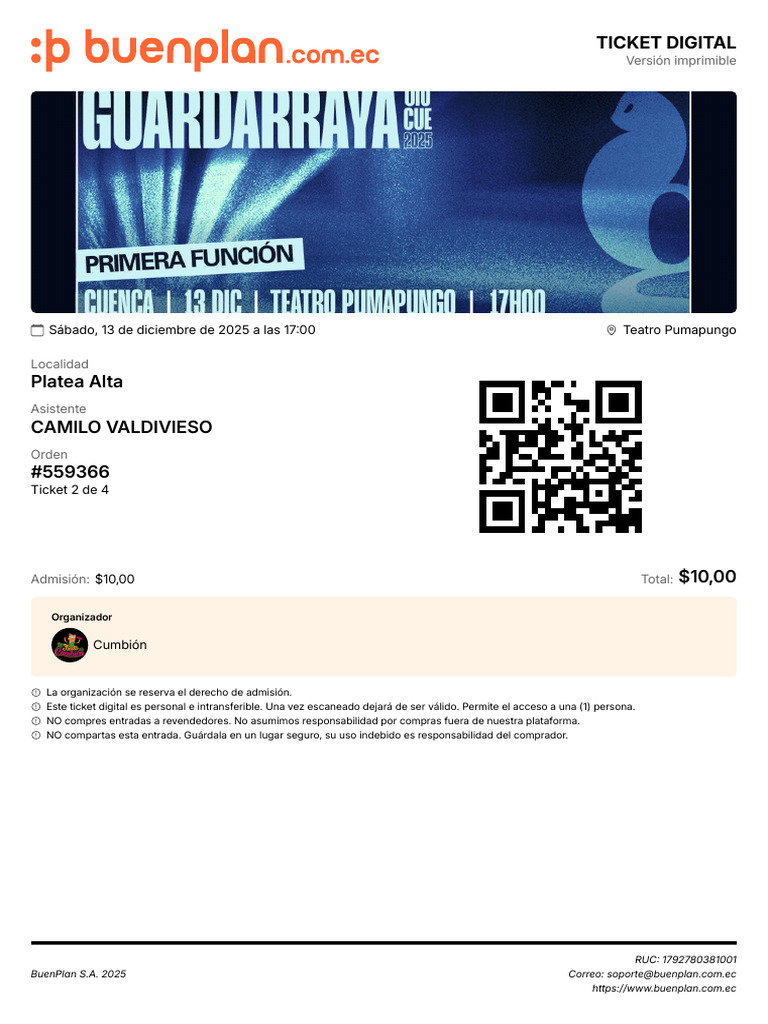 Entrada para Guardarraya Cuenca Primera Función 2 de 4 | PDF