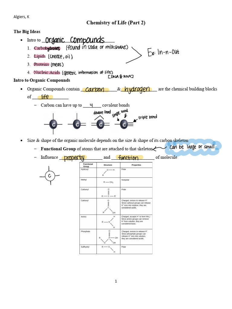 Chemistry of Life (Part 2) | PDF | Nucleotides | Lipid