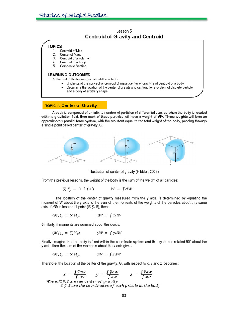 Centroid | PDF | Center Of Mass | Integral