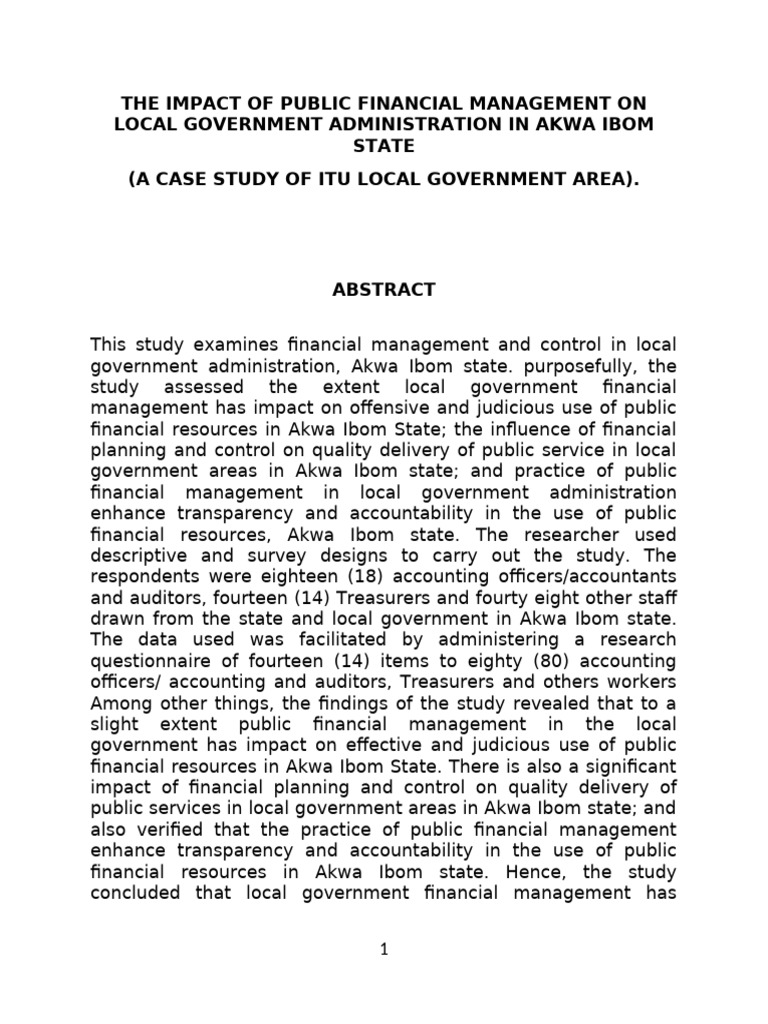 The Impact of Public Financial Management on Local Government ...