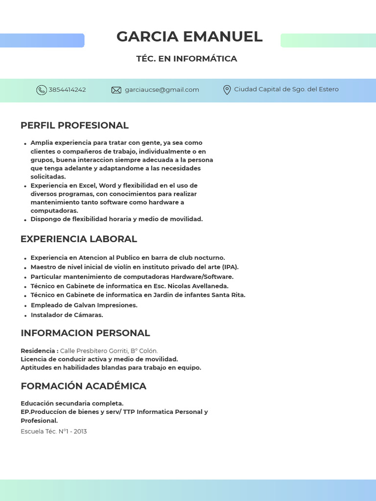 CV Garcia Emanuel (a) | PDF