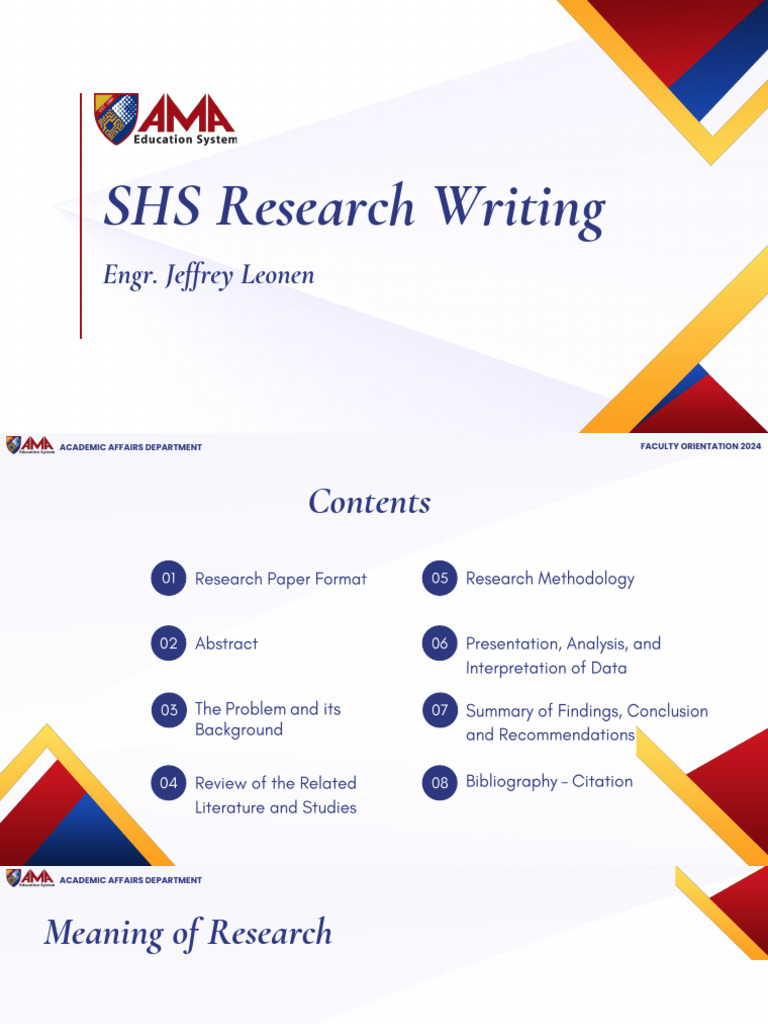 SHS Research Writing 2024 2025 | PDF | Abstract (Summary) | Methodology