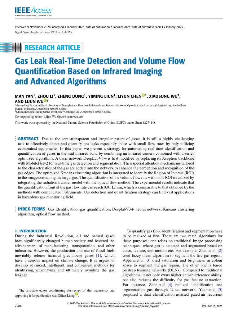 Gas Leak Real-Time Detection and Volume Flow Quantification Based on ...