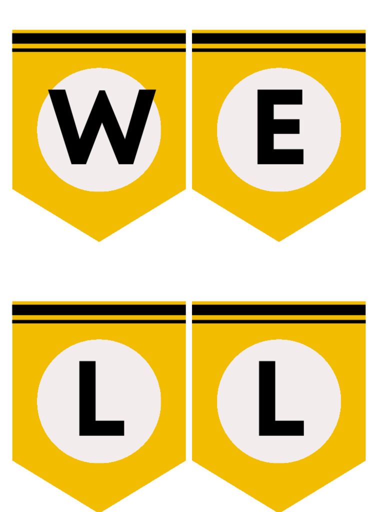 Yellow Pencil Alphabet Bunting | PDF