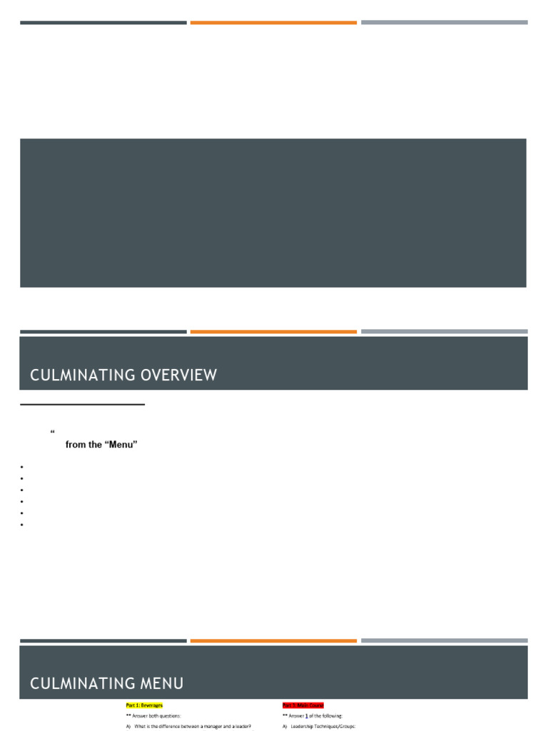 BOH4M Culminating Activity - Guidelines | PDF | Leadership | Corporate ...