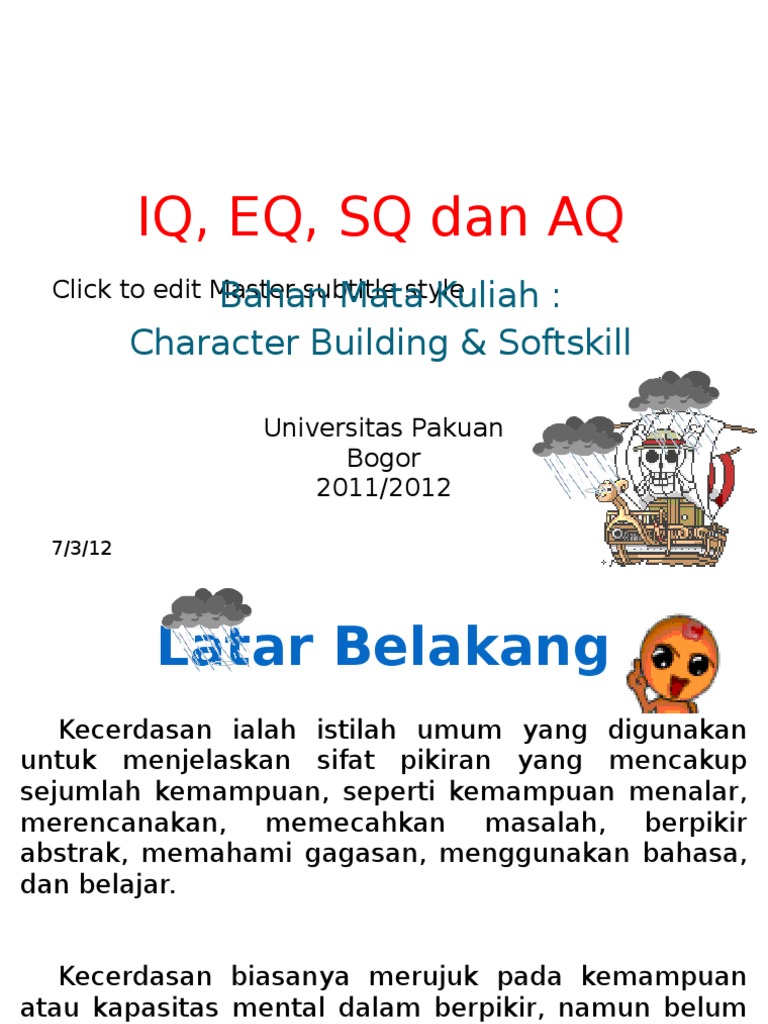 IQ, EQ, SQ dan AQ IQ, EQ, SQ dan AQ