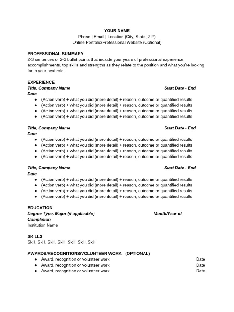 ATS Resume Template | PDF
