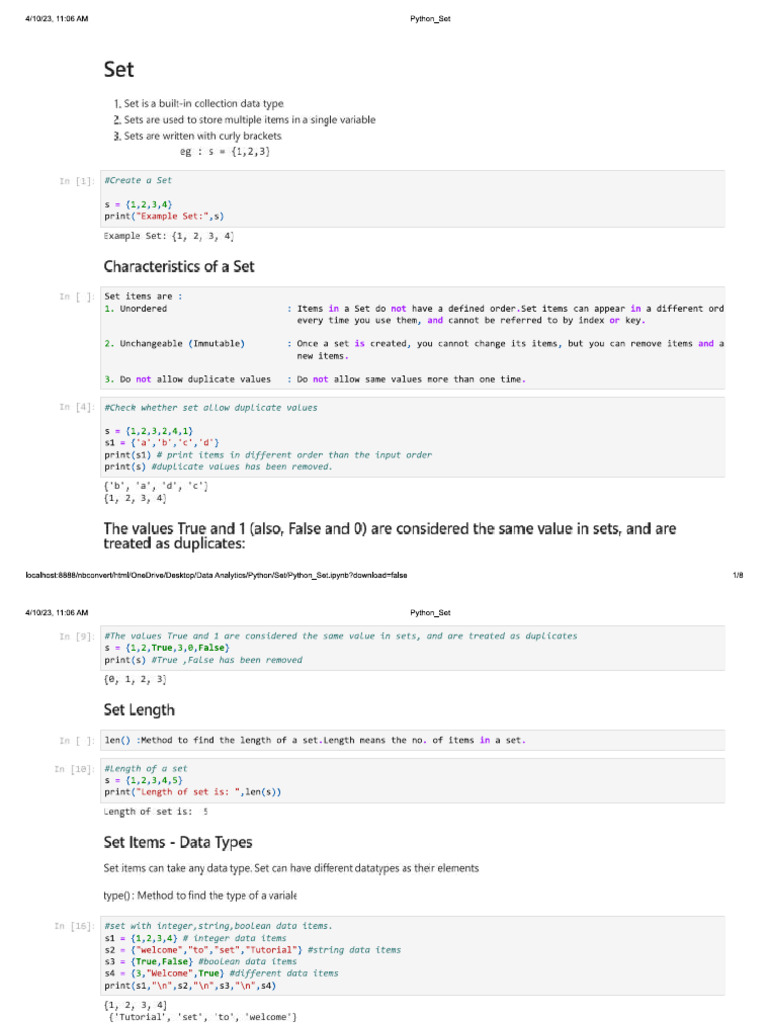 Python Set Compressed | PDF