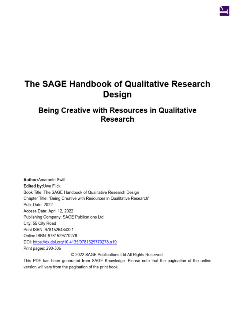 The Sage Handbook of Qualitative Research Design ...