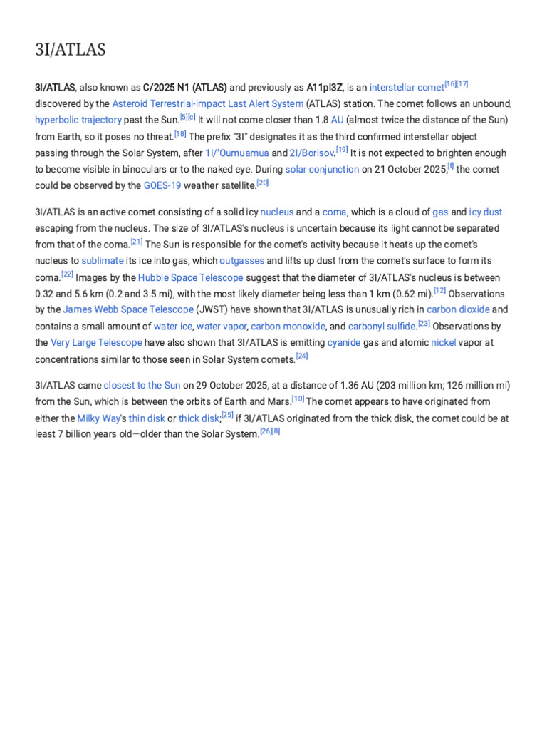 3I_ATLAS _space rock atlas 3i | PDF | Comet | Astronomy