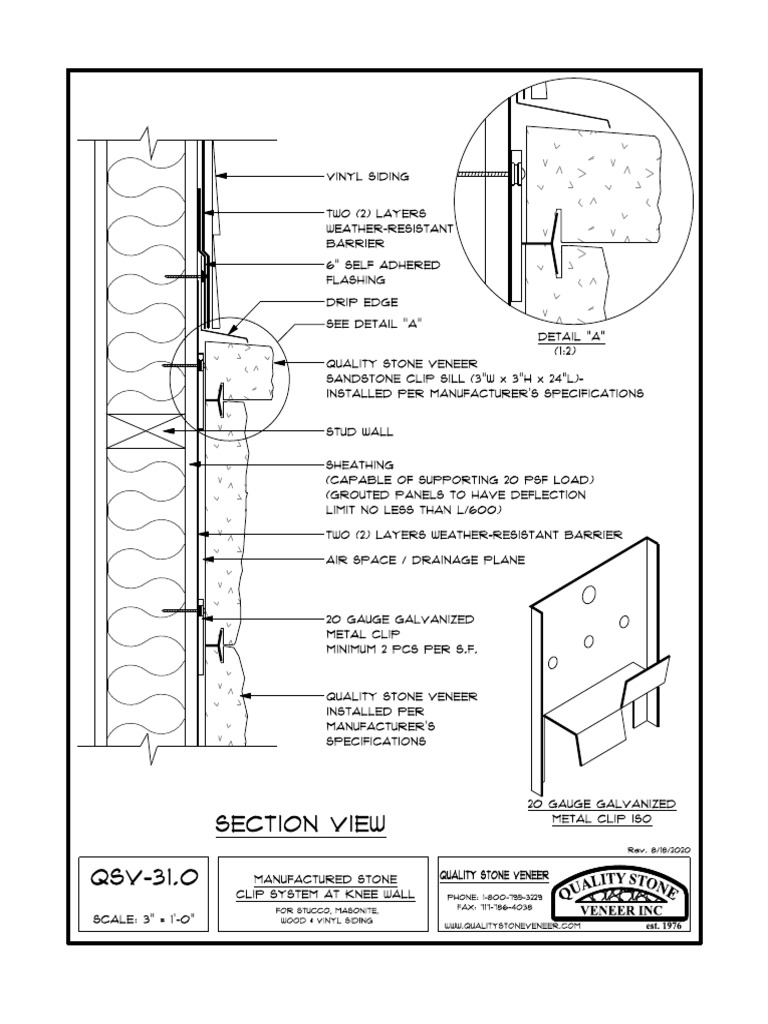 Quality Stone Veneer - Clip System Detail Drawings Package.8.18.20 | PDF