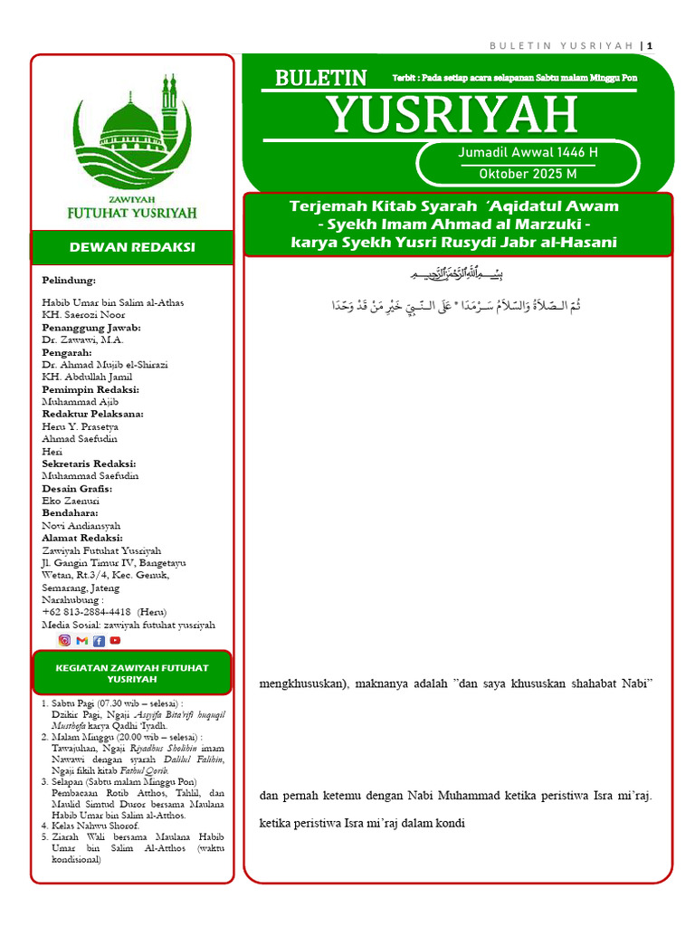 Buletin Yusriyah Edisi 10 A3 | PDF