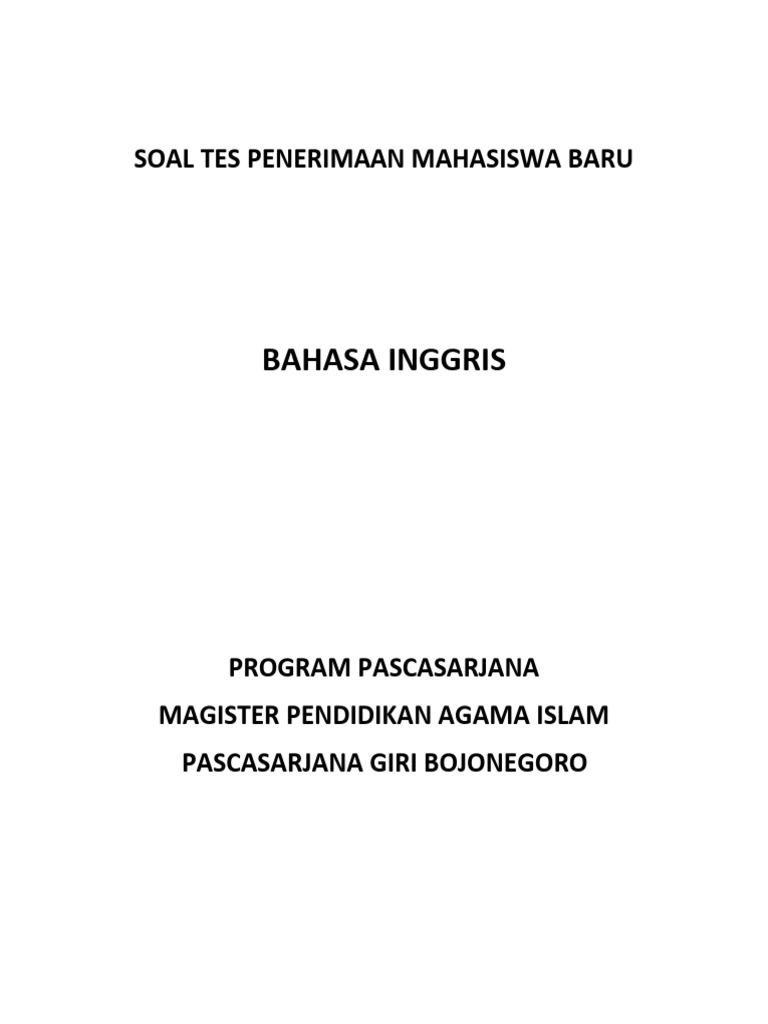 Tes Bahasa Inggris | PDF