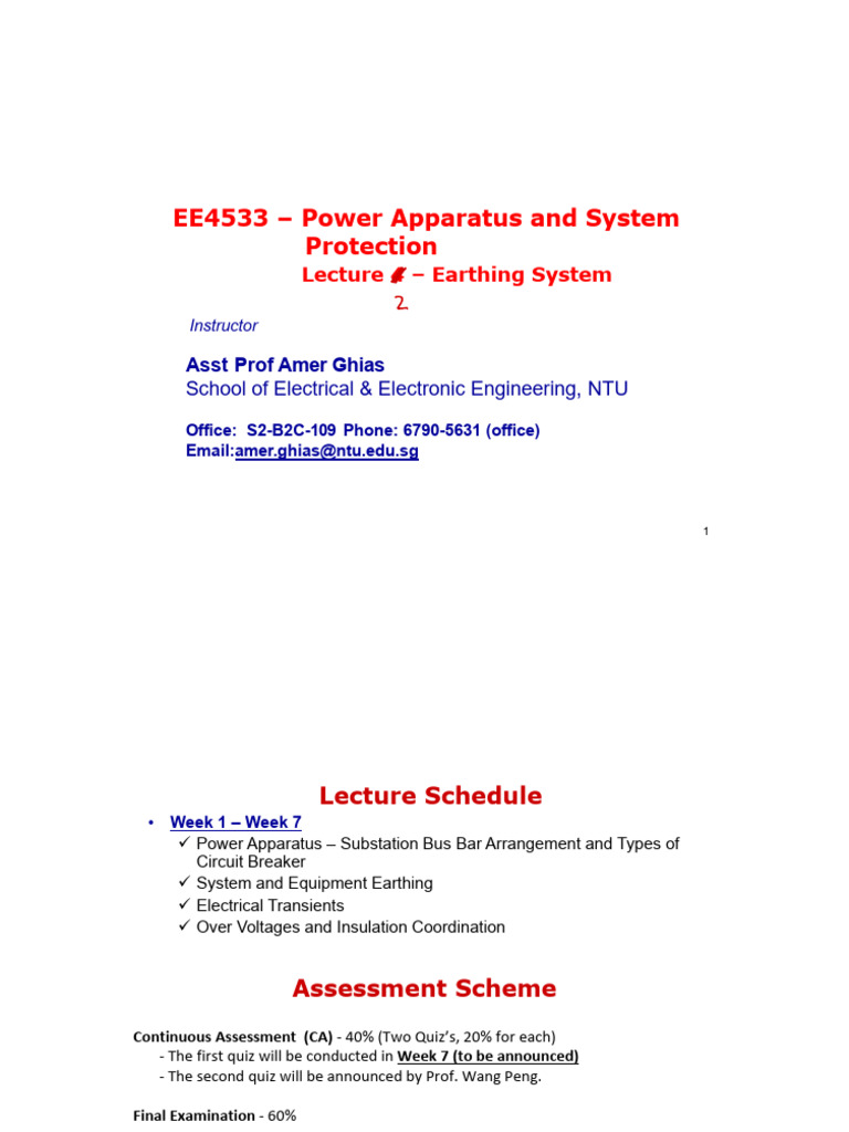 EE4533_ Lecture2_AG_v2 | PDF | Electricity | Electric Power