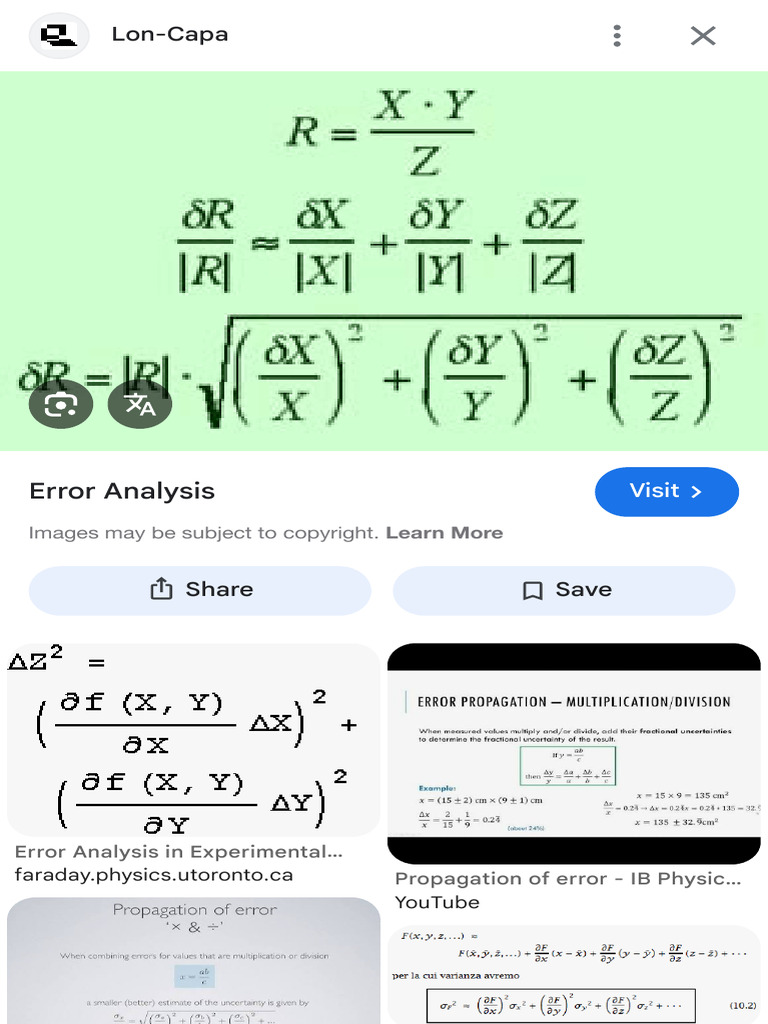 Error Propagation Equation - Google Search | PDF